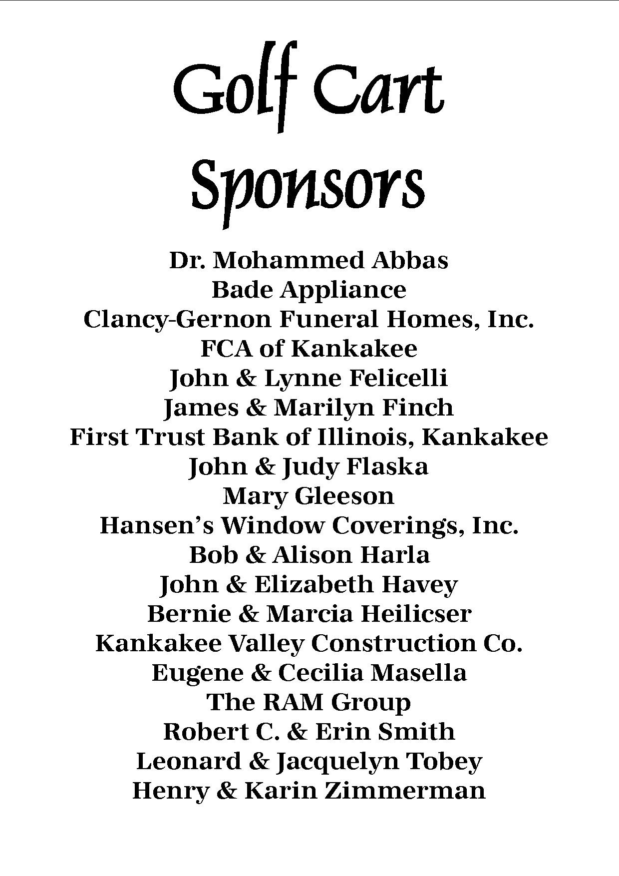 Good Shepherd Manor Foundation 2020 Golf Invitational Sponsors, Golfers ...